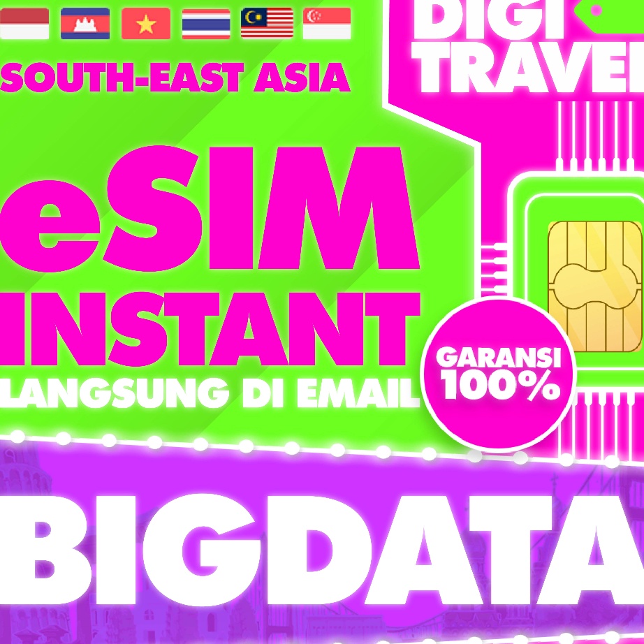 Jual Best Product DIGI TRAVEL eSIM Singapore Malaysia Thailand Indonesia Vietnam Kamboja Data ...