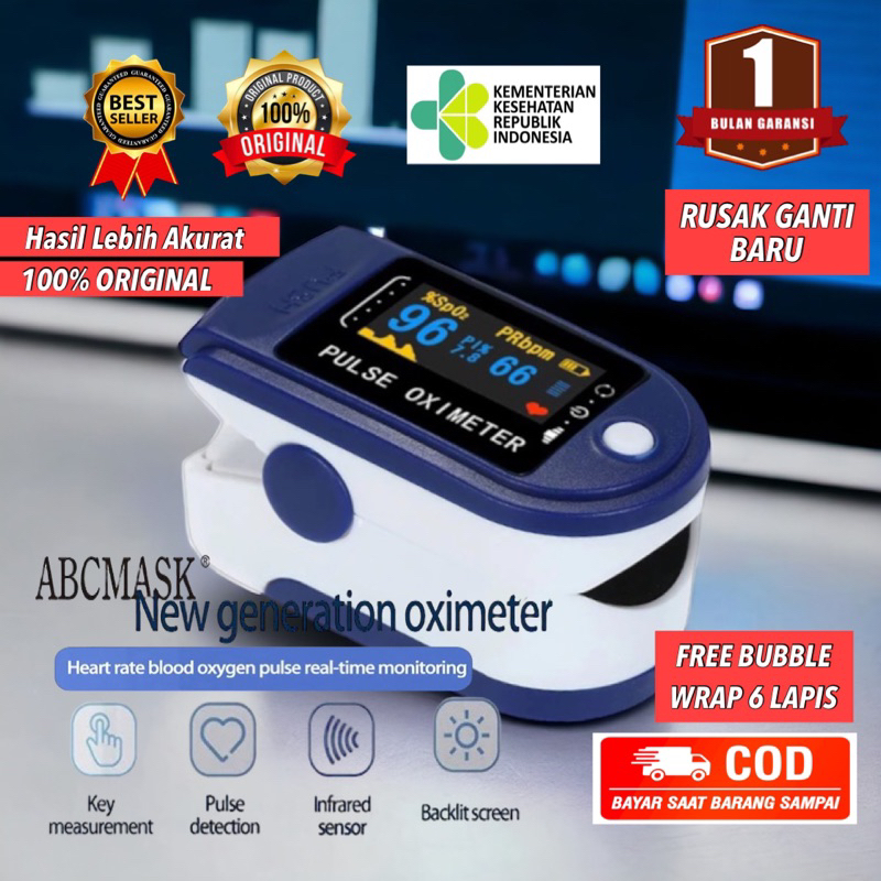 Jual Fingertip Pulse Oximeter Alat Ukur Kadar Oksigen SpO2 | Shopee ...