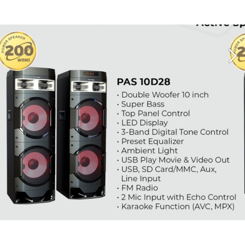 Jual Polytron Speaker Aktif Pas 10d28 Shopee Indonesia