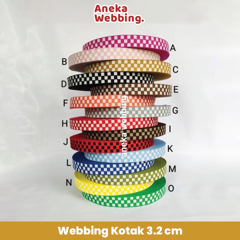 Jual Webbing Kotak 3.2 cm ketebalan 1.6mm meteran | Shopee Indonesia