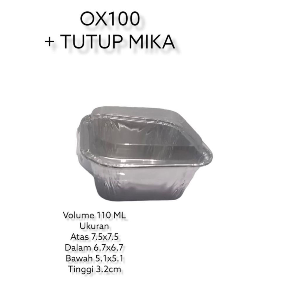 Jual HARGA 100 PCS WADAH Alumunium foil tray OX 100 / cup aluminium OX-100 TAMBAH TUTUP [ PAKET ...