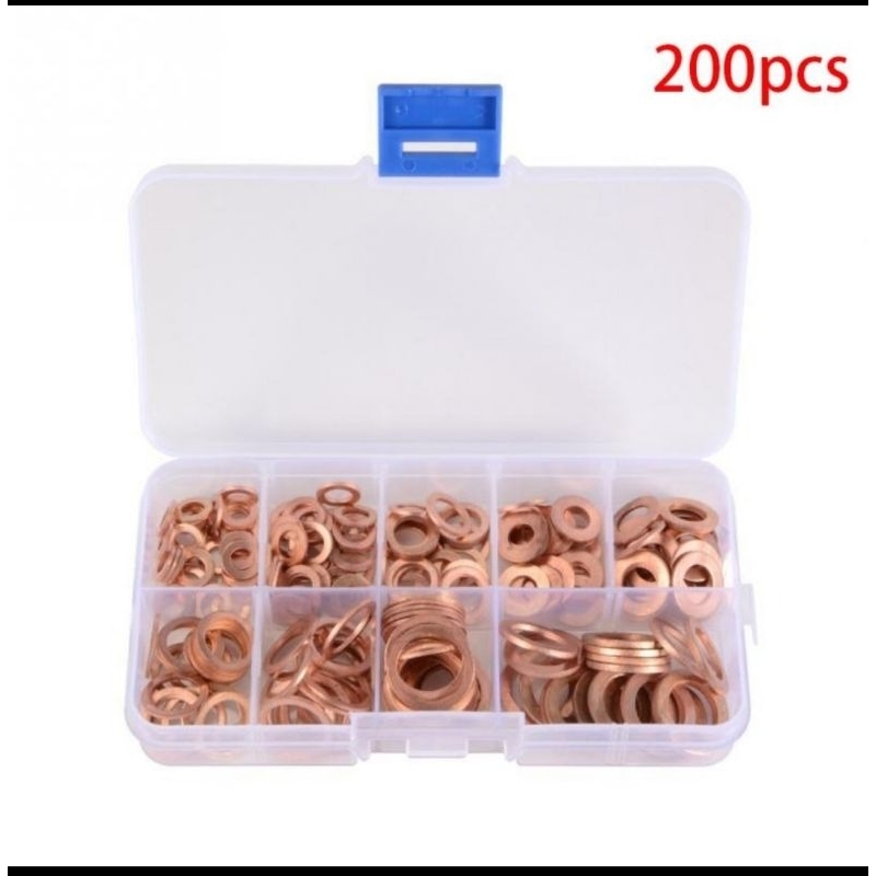 Jual 200Pcs Ring Baut Gasket Bolt & Nut Flat Ring Tembaga O Ring ...