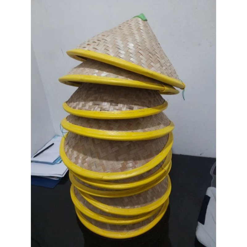 Jual caping petani/topi caping gunung anak bahan bambu asli/topi caping ...