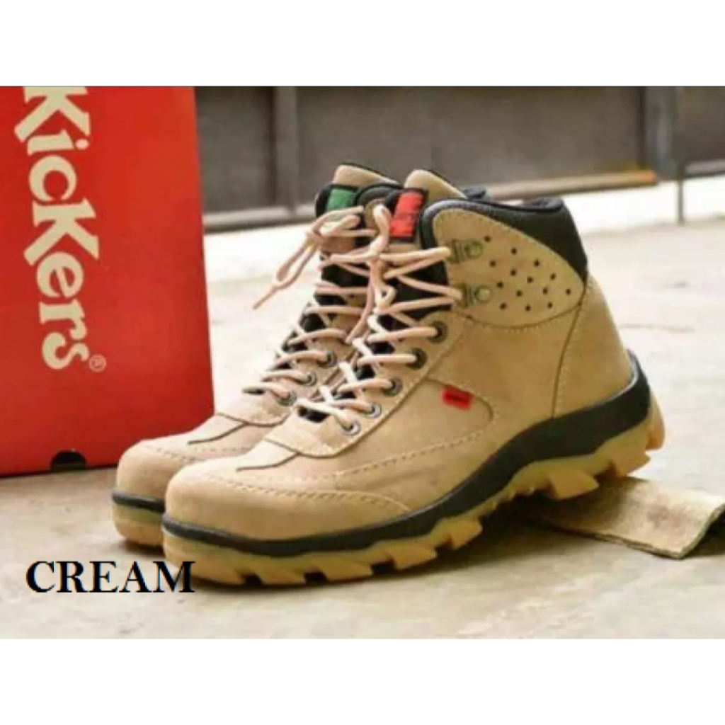 Jual Sepatu Safety Boot Pria Kickers Semi Boot Ujung Besi | Shopee ...