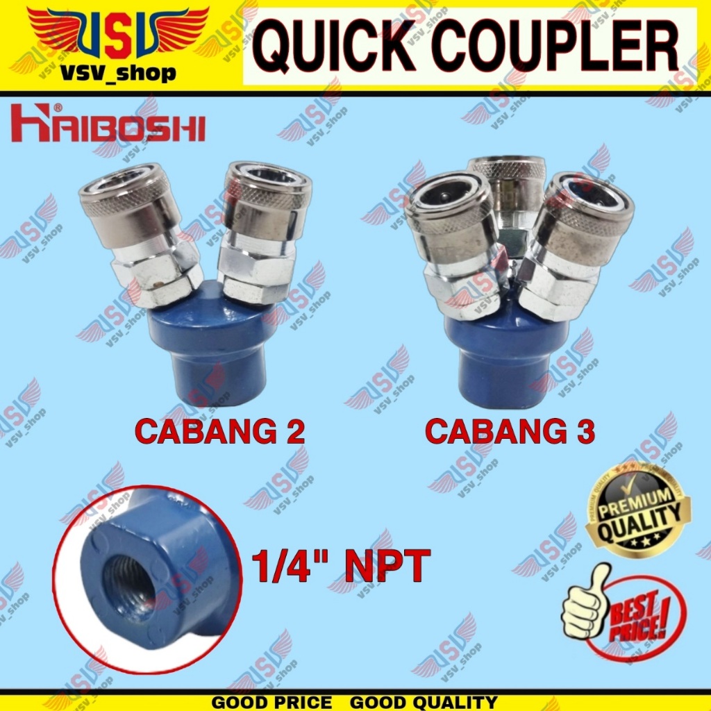 Jual Quick Coupler Cabang 2 3 Kopler Sambungan Selang Angin Quick joint ...