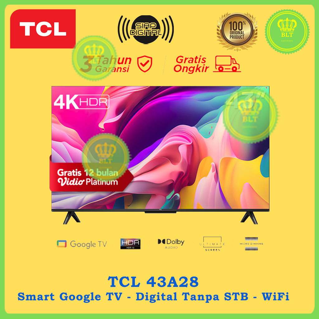 Jual TCL 43A28 43 inch Google TV Smart - 4K UHD - HDR 10 + Micro ...