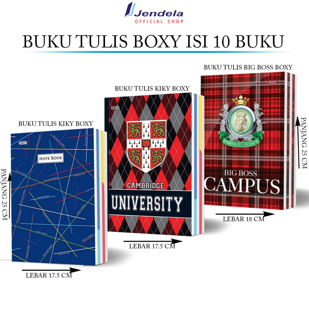 Jual Buku Tulis Kiky Besar B5 Boxy Isi 42 40 Lembar Satu Pack Isi 10 ...