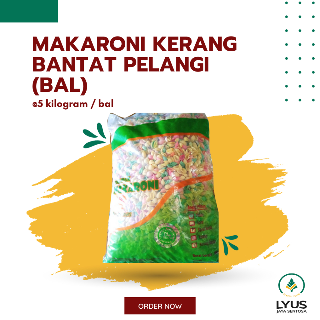 Jual Kerupuk / Krupuk Makaroni Kerang Bantat Pelangi Nyaimas @5kg (BAL ...