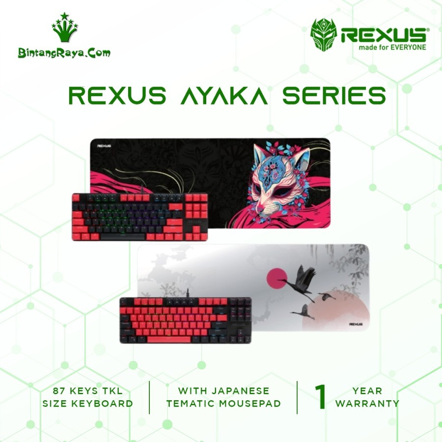 Jual KEYBOARD MOUSEPAD GAMING REXUS AYAKA SERIES KG5 / KG6 TKL ...