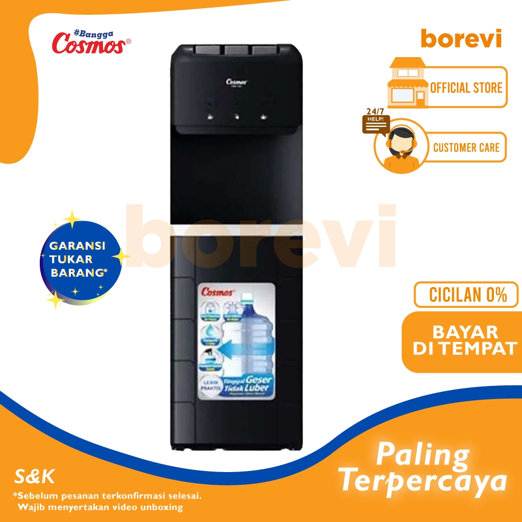 Jual COSMOS CWD 7601 DISPENSER GALON BAWAH 3 KRAN HOT NORMAL COLD ...