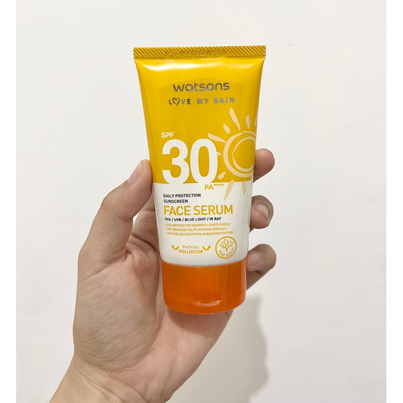 Jual Watsons Daily Protection Sunscreen Face Serum SPF30 PA++++ 50ml ...