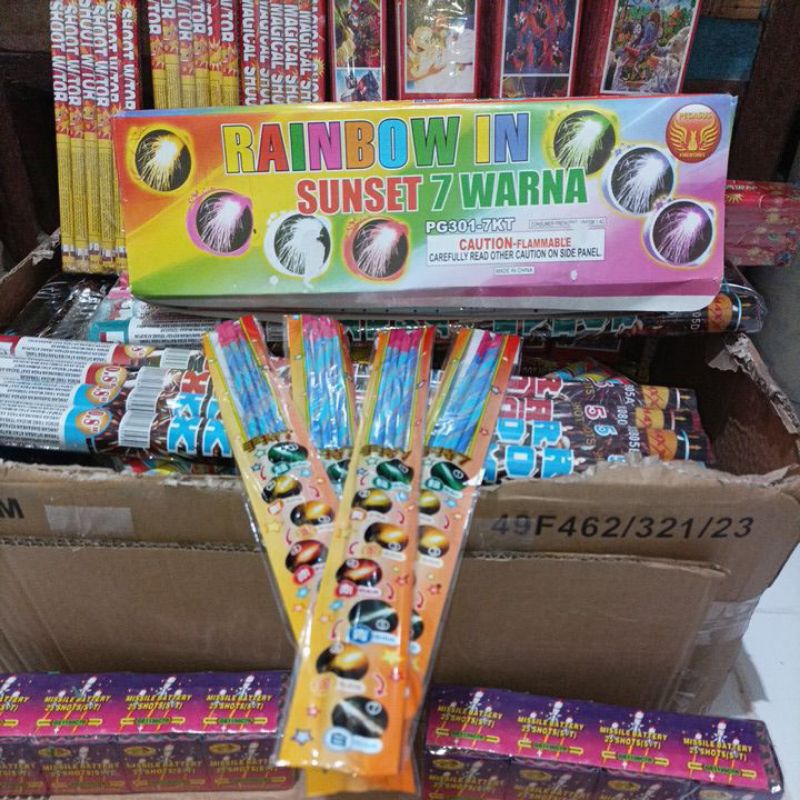 Jual Kembang Api Rainbow In Sunset 7 Warna (1bungkus) | Shopee Indonesia
