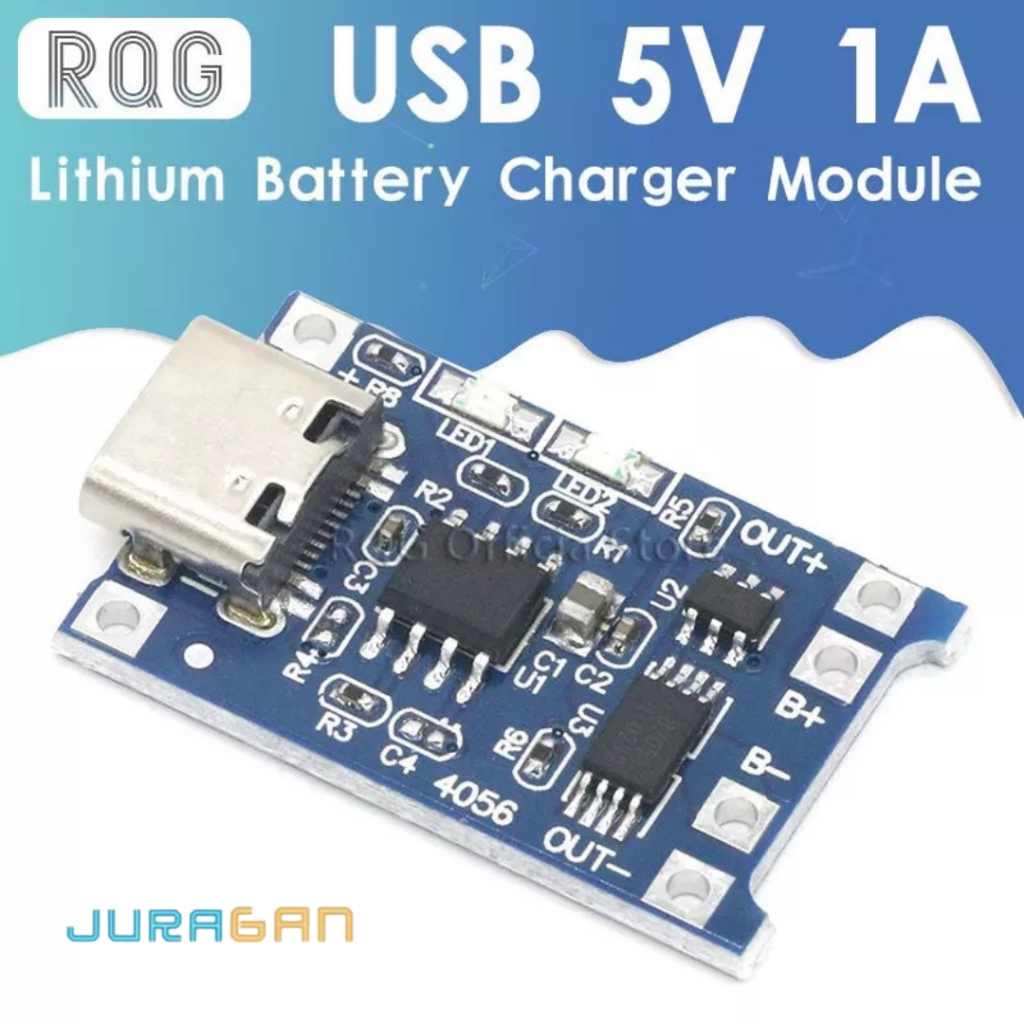 Jual TP4056 TYPE C PROTEKSI 5V 1A CHARGER BATERAI 18650 LITHIUM ...