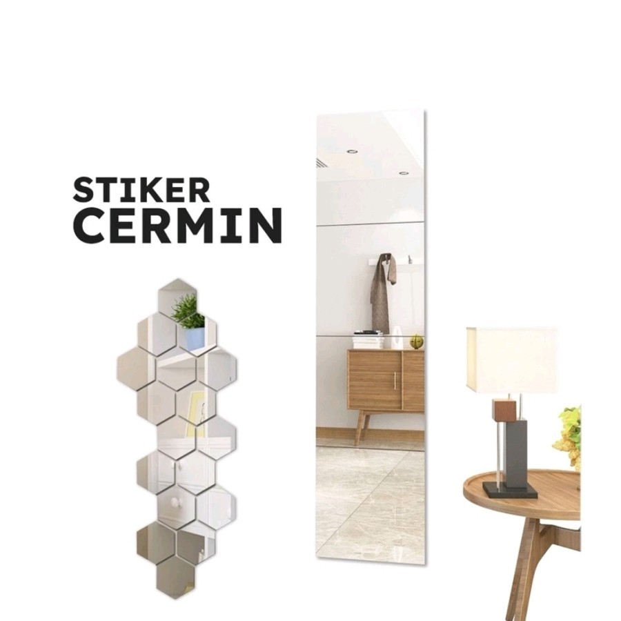 Jual Sticker Cermin Kaca Hexagonal Mirror Tempel Dinding Tembok Anti ...