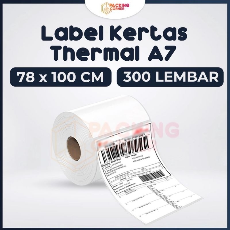 Jual Kertas Label Sticker Resi Thermal Barcode 78x100 mm Gulung Isi 300 ...