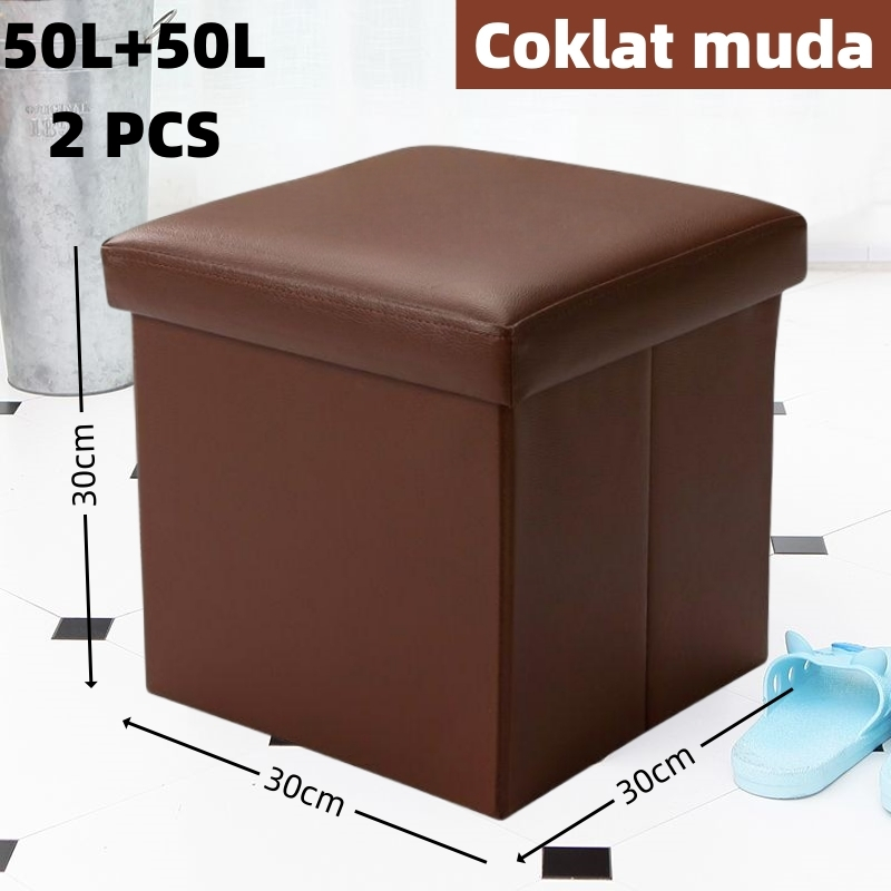 Jual Kulit tahan air Storage Box Sofa Lipat Kotak Penyimpanan Bangku ...