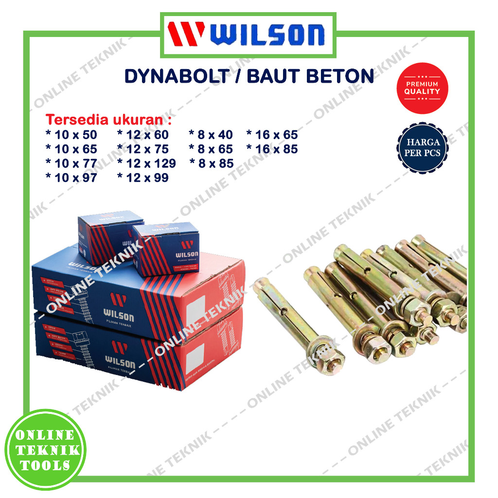 Jual WILSON Dynabolt Baut Beton Tanam Semua Ukuran / Dinabol / Dynabol ...