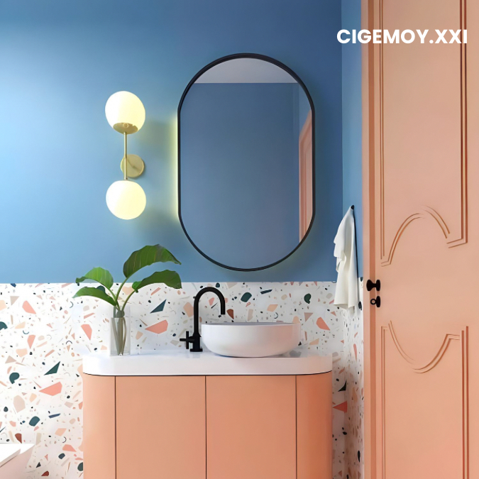 Jual Cermin Oval Kapsul Dinding Aesthetic Frame Hitam Putih [GARANSI ...