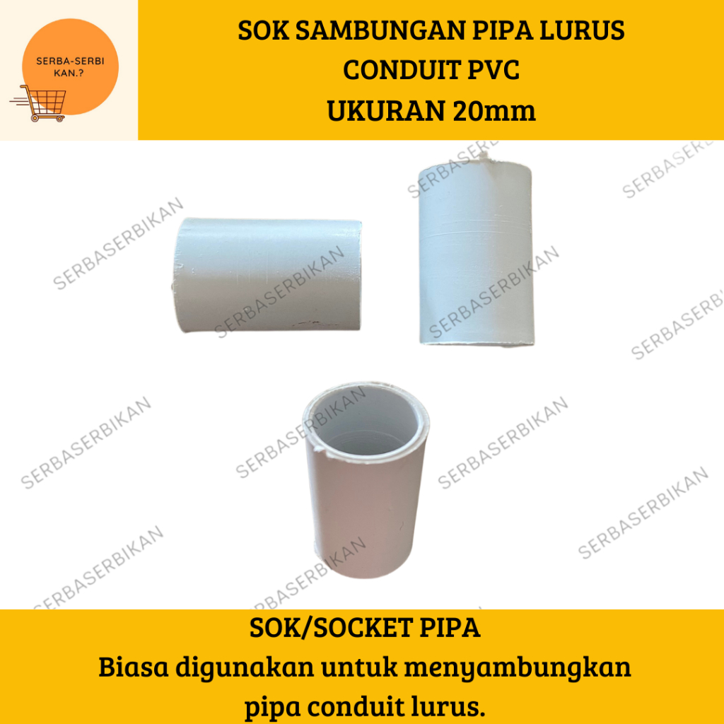 Jual SOK PIPA CONDUIT LISTRIK PVC UKURAN 20mm | Shopee Indonesia