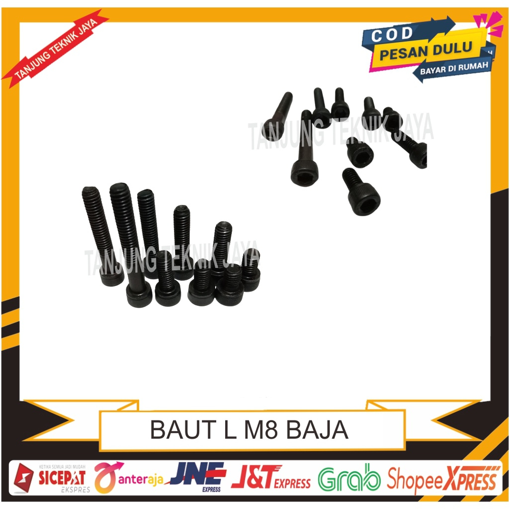 Jual BAUT L M8 HITAM/BAJA DRAT HALUS PAKAI KUNCI L6 | Shopee Indonesia