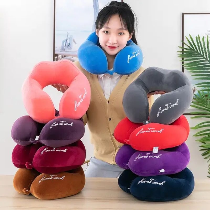 Jual Bantal Leher Dewasa Love Travel Berbentuk Tidur Siang Bantal Mobil ...