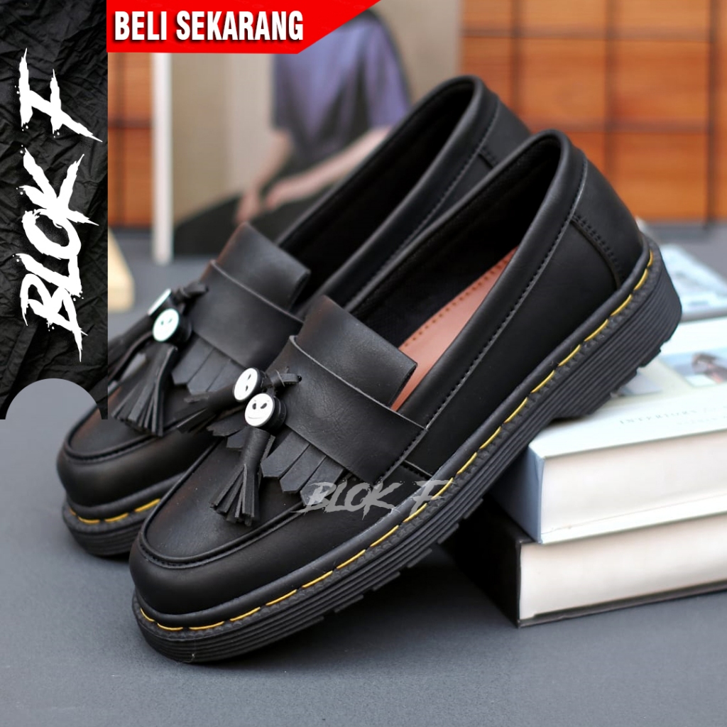 Jual Dory Black Sepatu Loafers Docmart Pria Nightmare Formal Casual ...