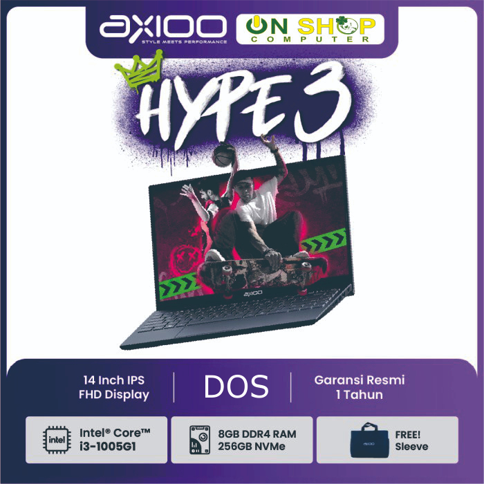 Jual AXIOO Mybook HYPE 3 Intel Core i3 1005G1 RAM 8GB SSD 256GB DOS ...