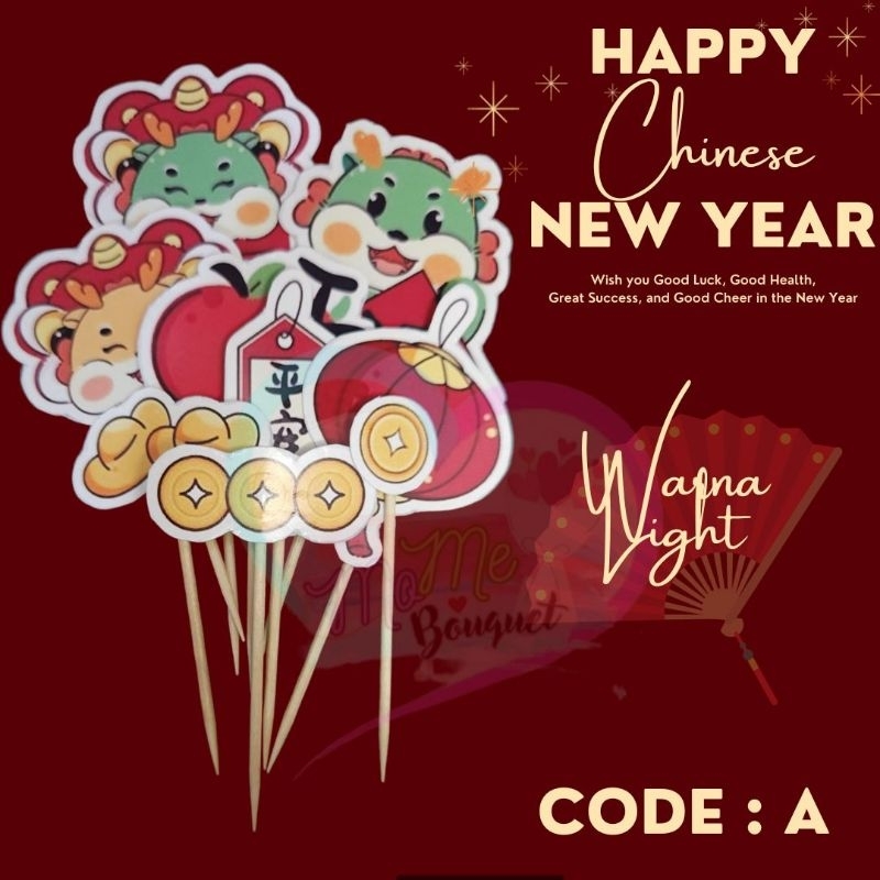 Jual Topper Cake Imlek / Chinesse New Year - Dragon Year 2024 Light ...