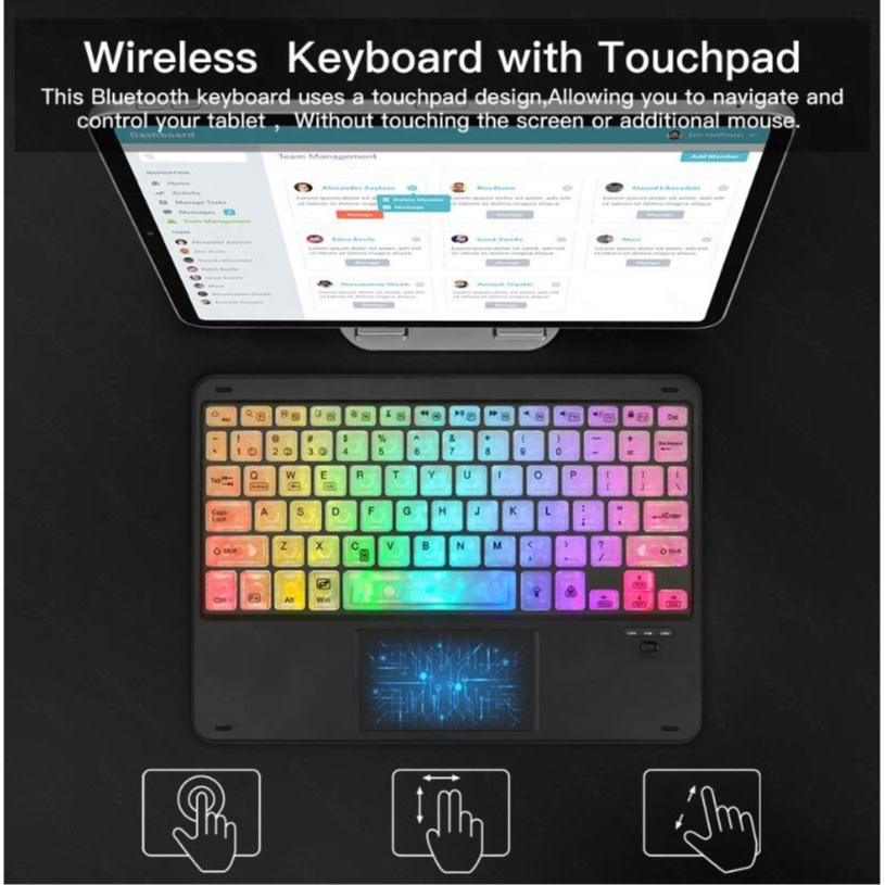 Jual RGB Keyboard Touchpad Wireless Bluetooth For IOS/Android/Windows ...