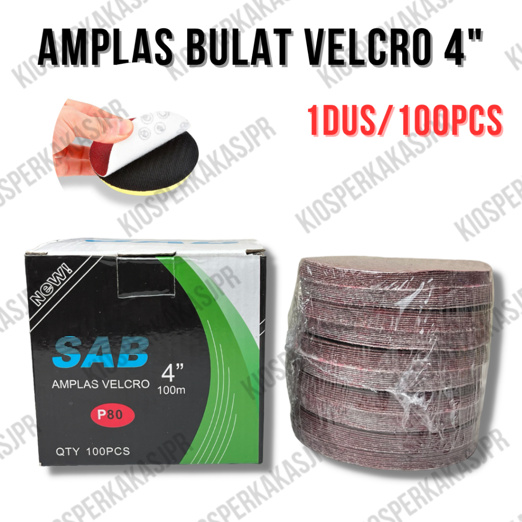 Jual 1DUS/100PCS Amplas Bulat Velcro Disc 4 Inch Grit 40 60 80 100 120 ...