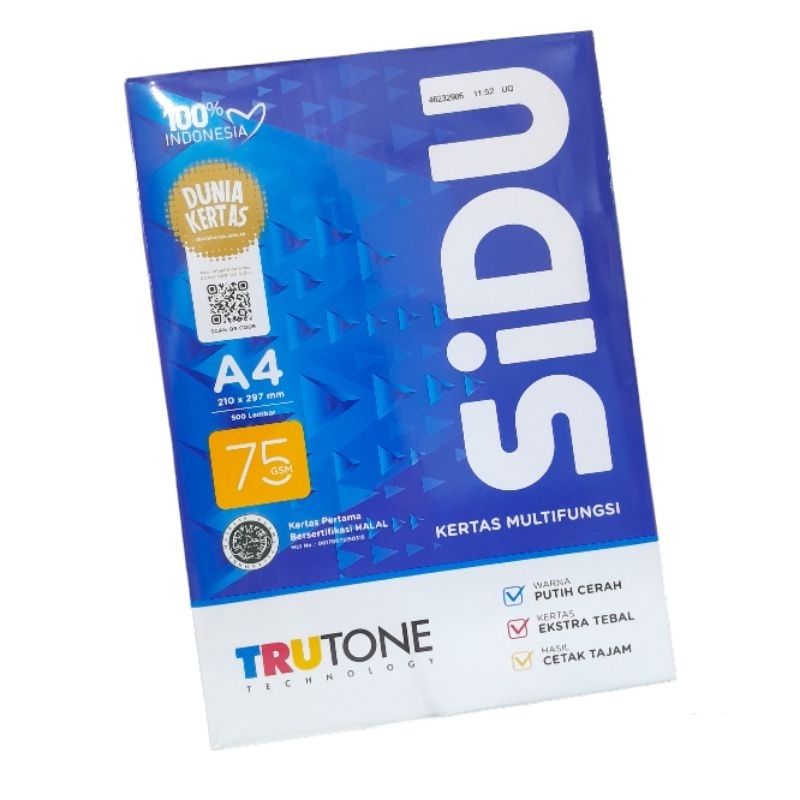 Jual KERTAS HVS A4 75 GSM & A4 80 GSM SIDU/ KERTAS PRINT DAN FOTO COPY ...