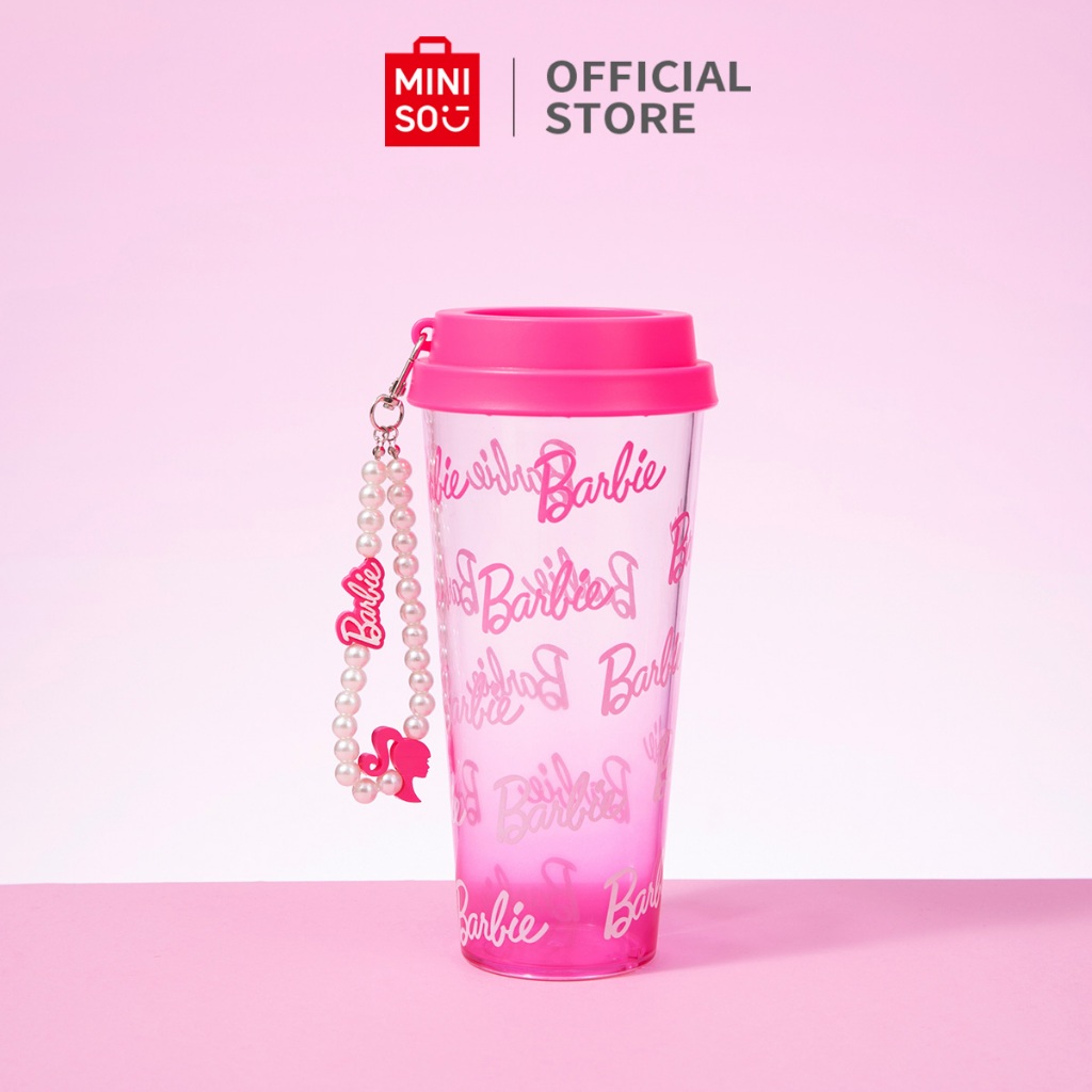 Jual MINISO X Barbie Botol Minum Plastik Tumbler Minum dengan Rantai ...