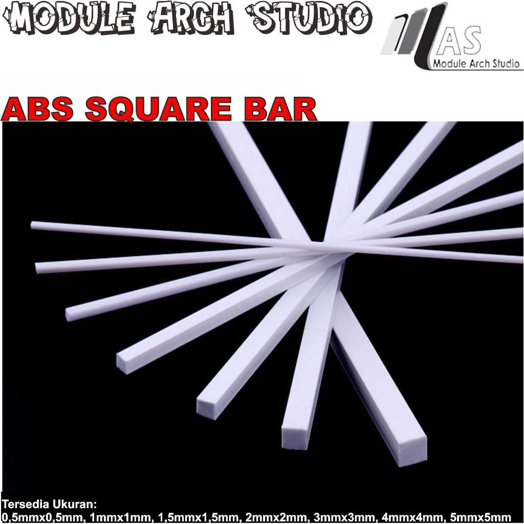 Jual ABS Square Bar - ABS Square Rod - Stick Plastik Padat - Maket ...