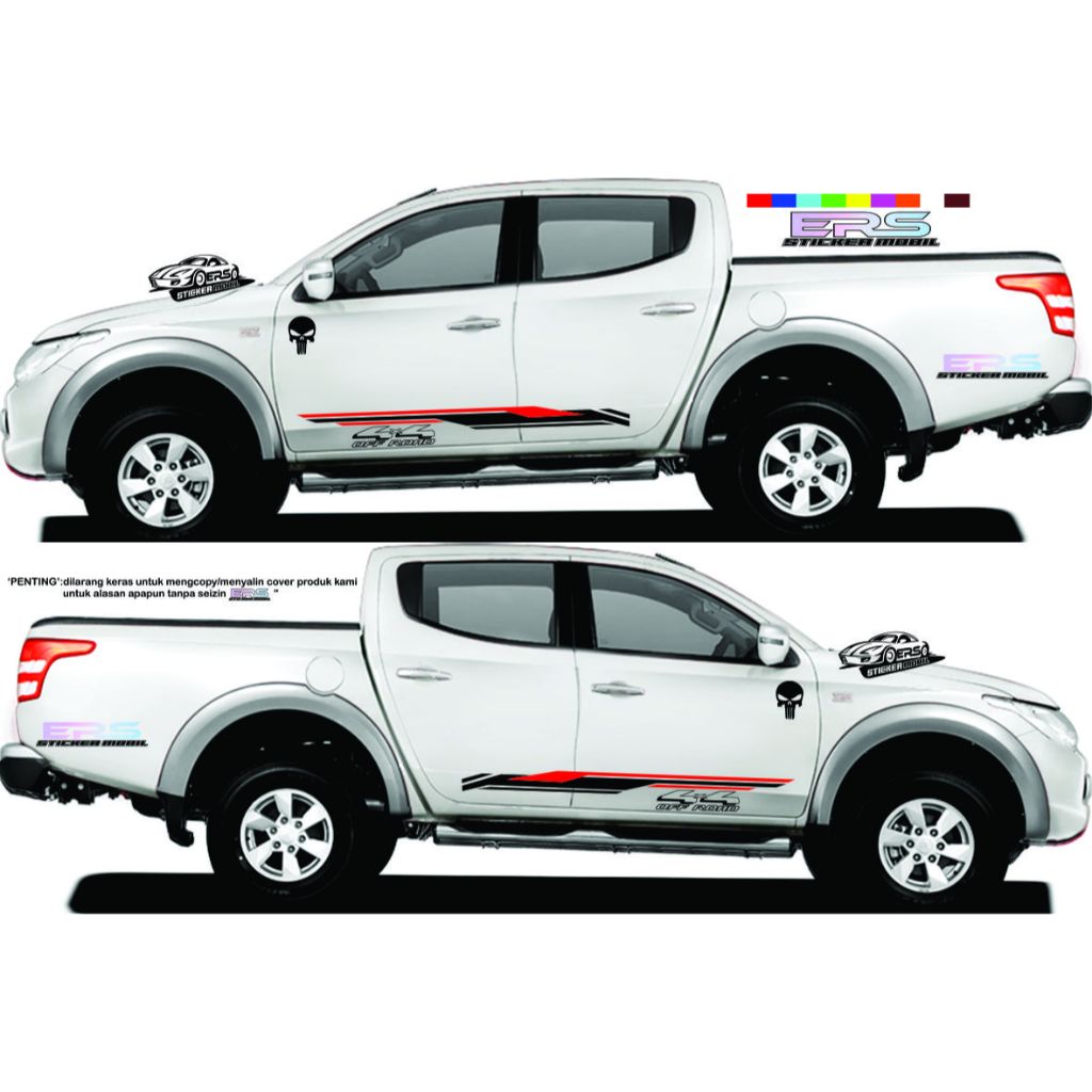 Jual stiker mobil ranger sticker mobil triton d-max hilux 4x4 universal ...
