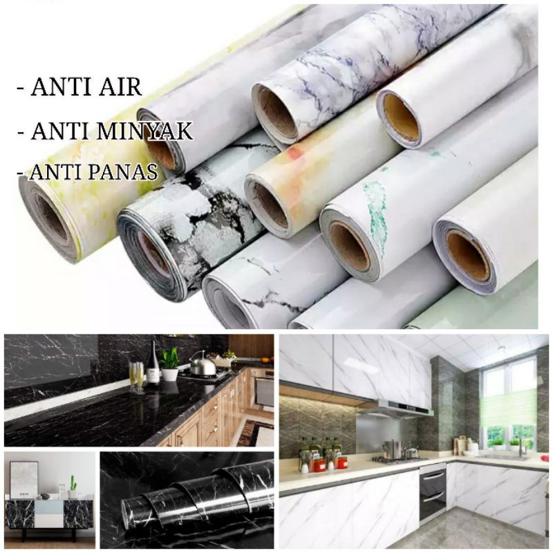 Jual Wallpaper/Sticker Dapur Meja Dinding Lemari Anti Minyak , Air dan ...