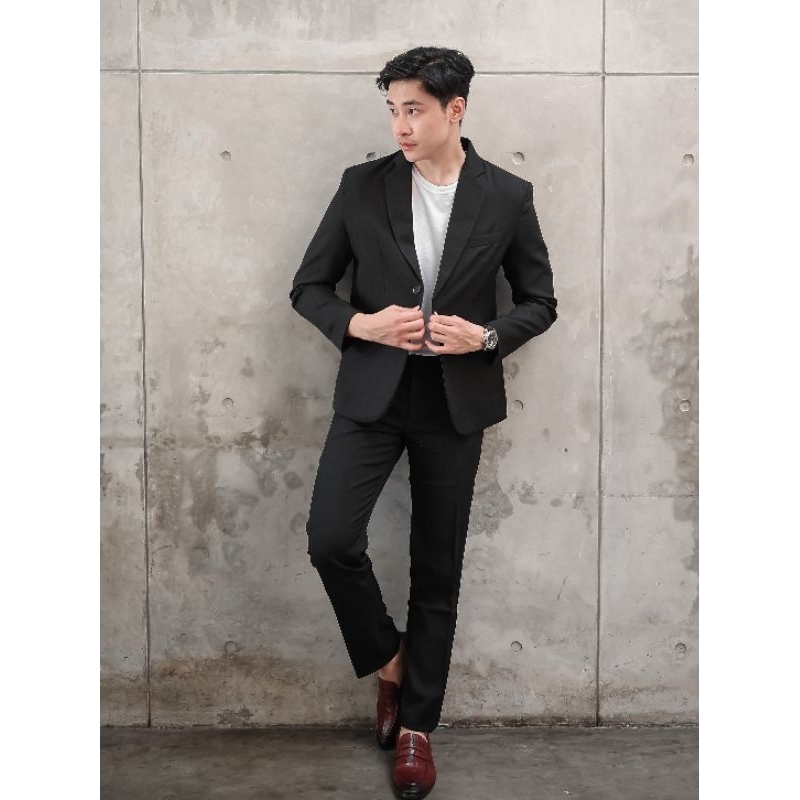 Jual Dvandra.id Setelan Jas 3 in1 Jas Rompi Dan Celana slimfit Set jas hitam Jas Formal | Shopee ...