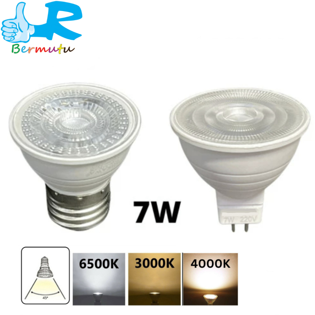 Jual Lampu Halogen lampu Sorot LED 7W MR16 E27 220V Spotlight 7 WATT Warmwhite COOLWHITE TUSUK ...