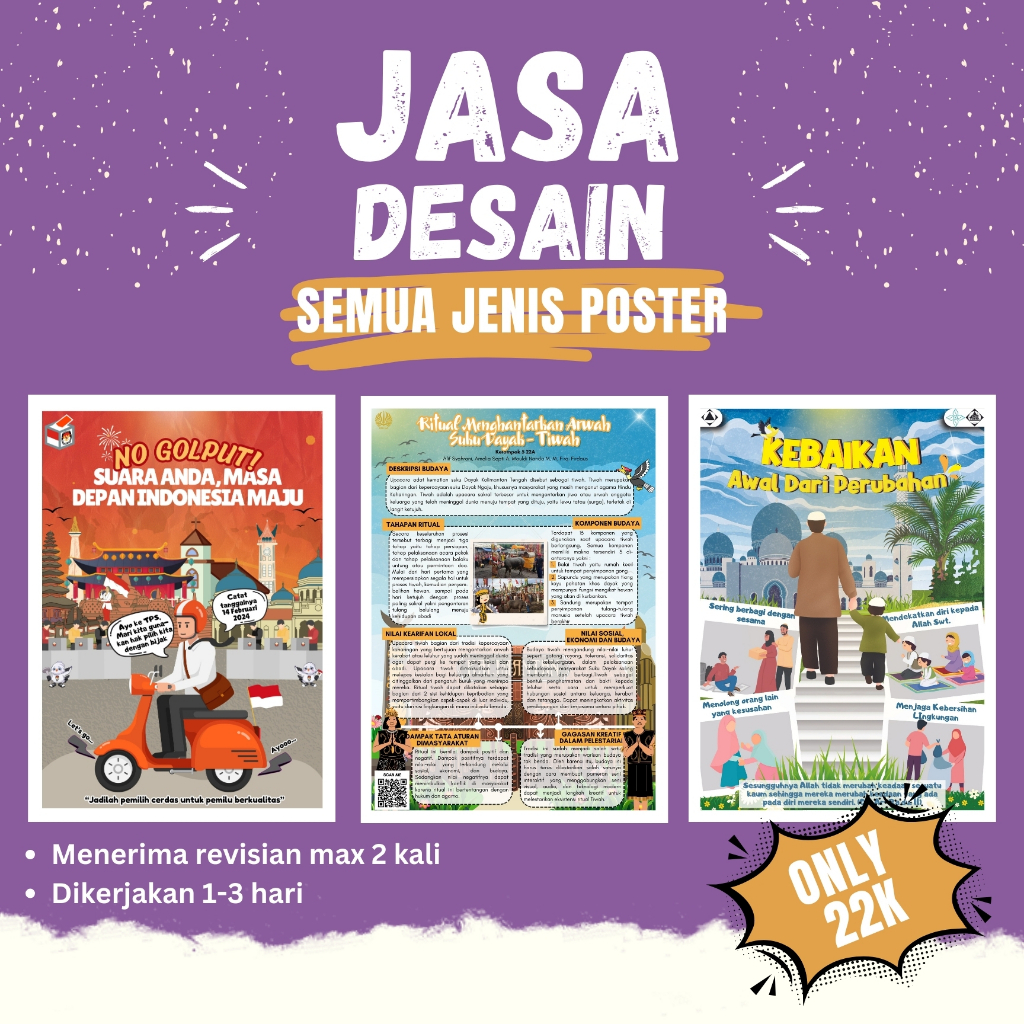 Jual JASA DESAIN SEMUA JENIS POSTER DIGITAL (TERMURAH ONLY 22K) TANPA ...