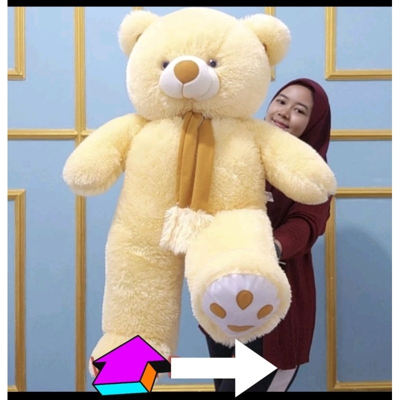 Jual [READY STOK] Boneka Teddy Bear jumbo 1.m//boneka jumbo syal panda ...
