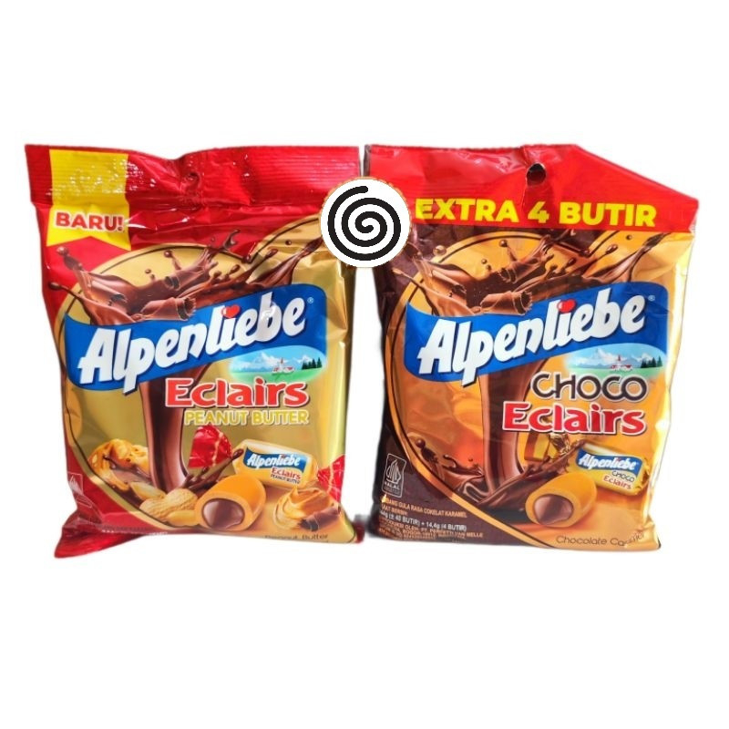Jual ALPENLIEBE ECLAIRS CHOCOLATE CARAMEL /PEANUT BUTTER / PERMEN ...