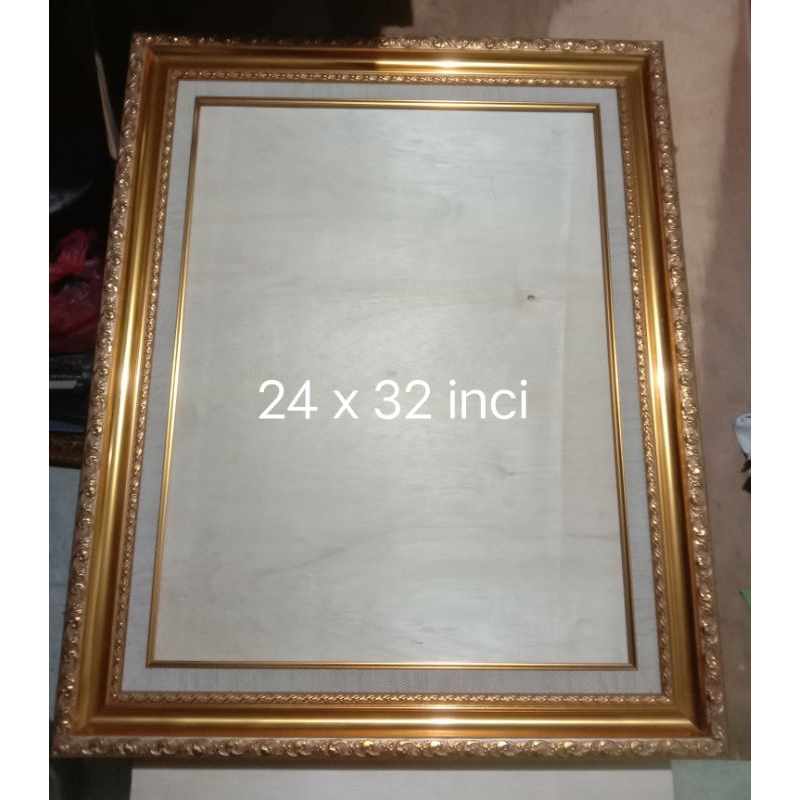 Jual Bingkai foto Tanpa Kaca 24 x 32 inci/ 60 x 80 cm Ukir Gold 8 cm ...
