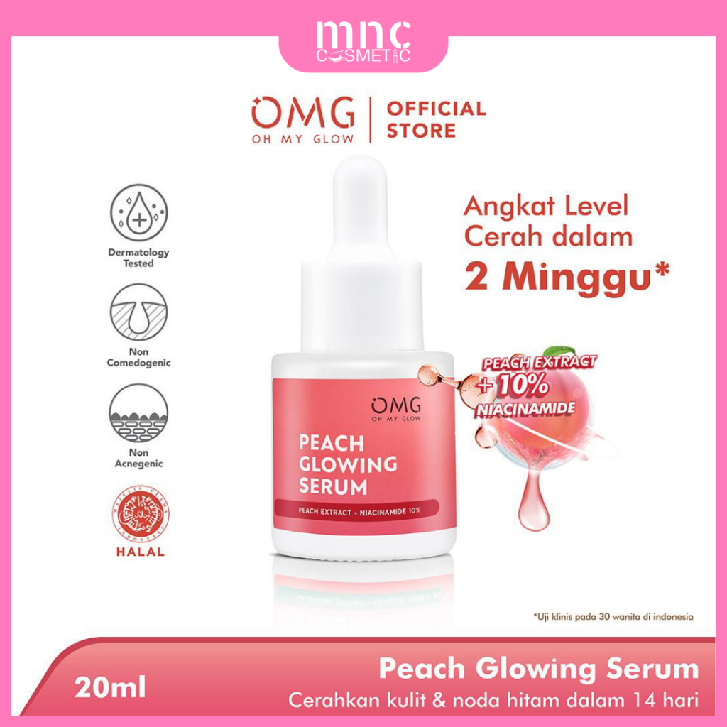 Jual OMG Oh My Glow PEACH GLOWING SERUM / MUGWORT ACNE SERUM (20ml) | Shopee Indonesia