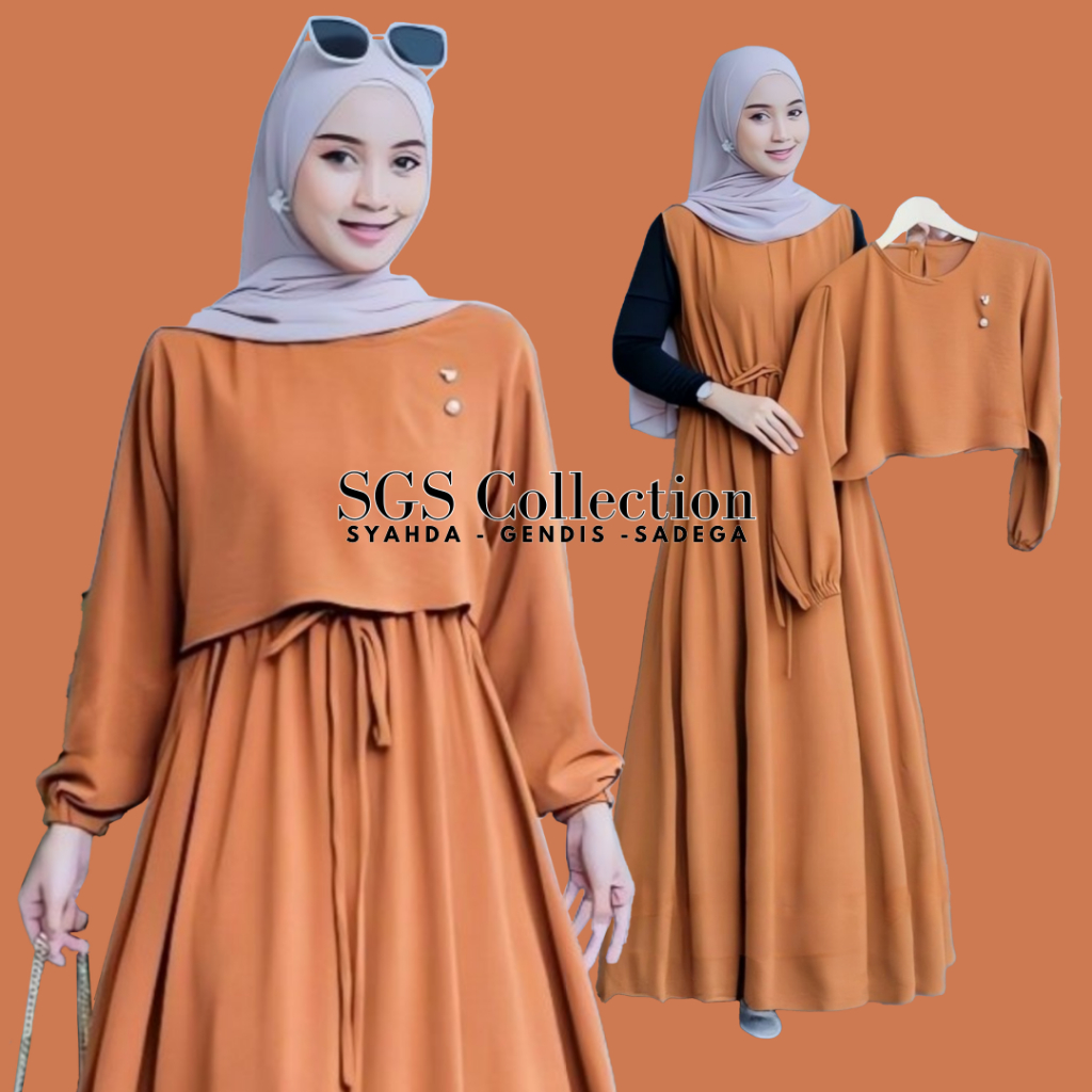 Jual gamis terbaru 2024 NAFISA Maxy SET2in1 Inner+outer Crop Gamis ...