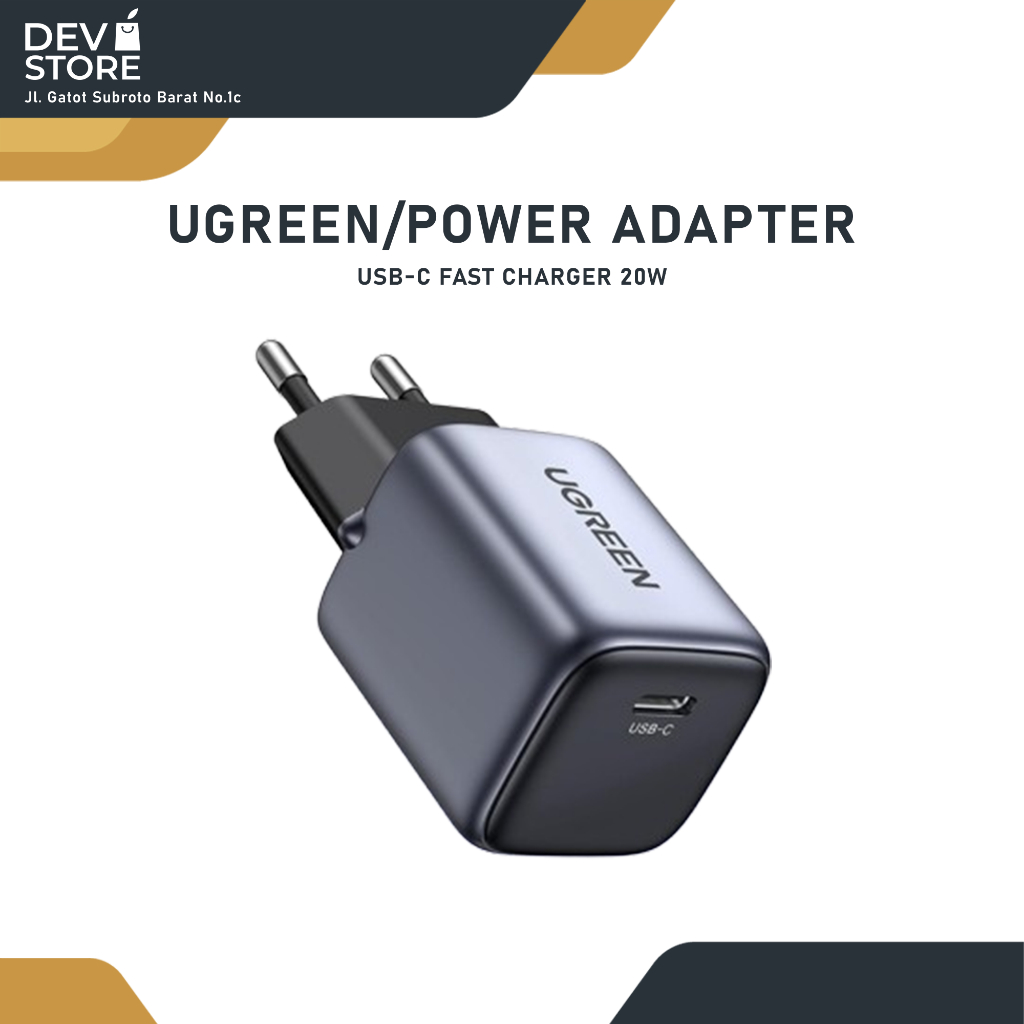 Jual Adaptor Charger UGREEN 20W USB Type C GaN Fast Charging | Shopee ...