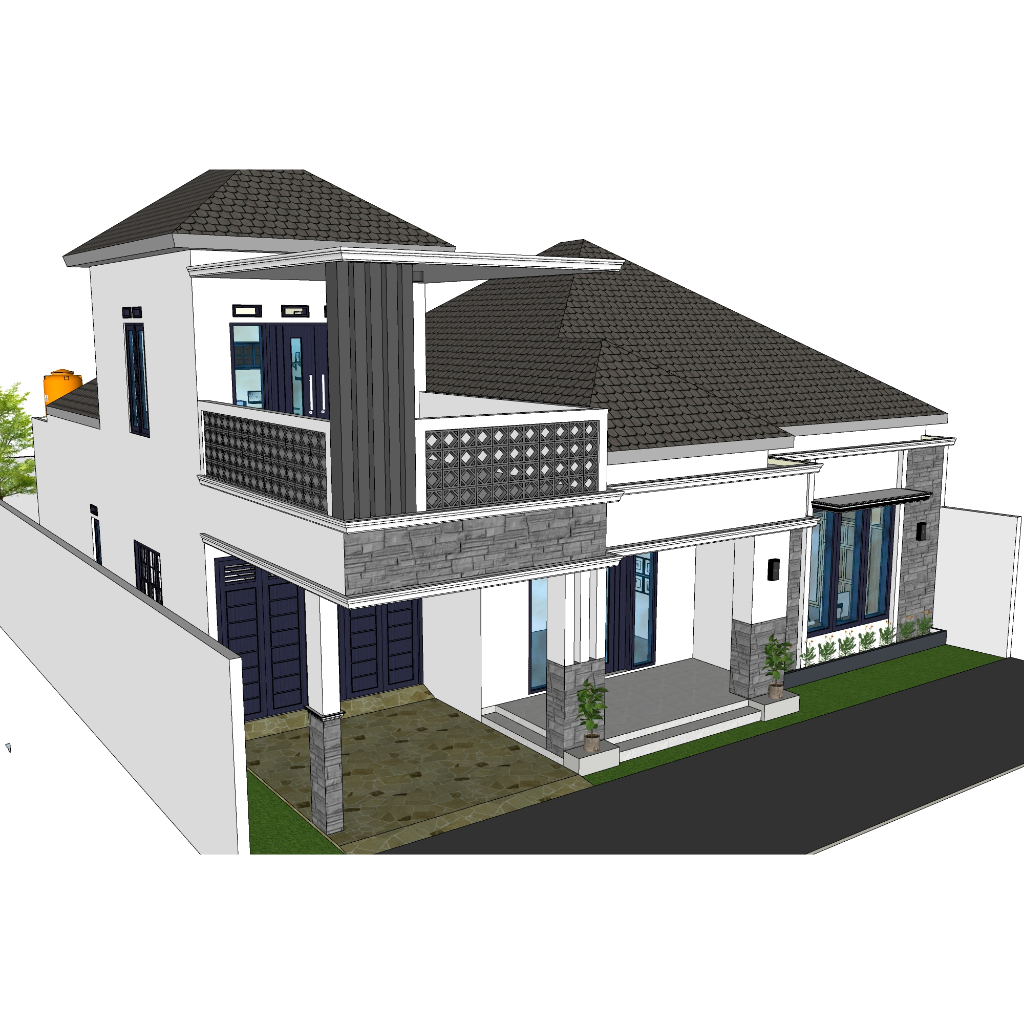 Jual Desain Denah Layout 3D LENGKAP FULL ATAP Rumah Kos Ruko Toko dll ...