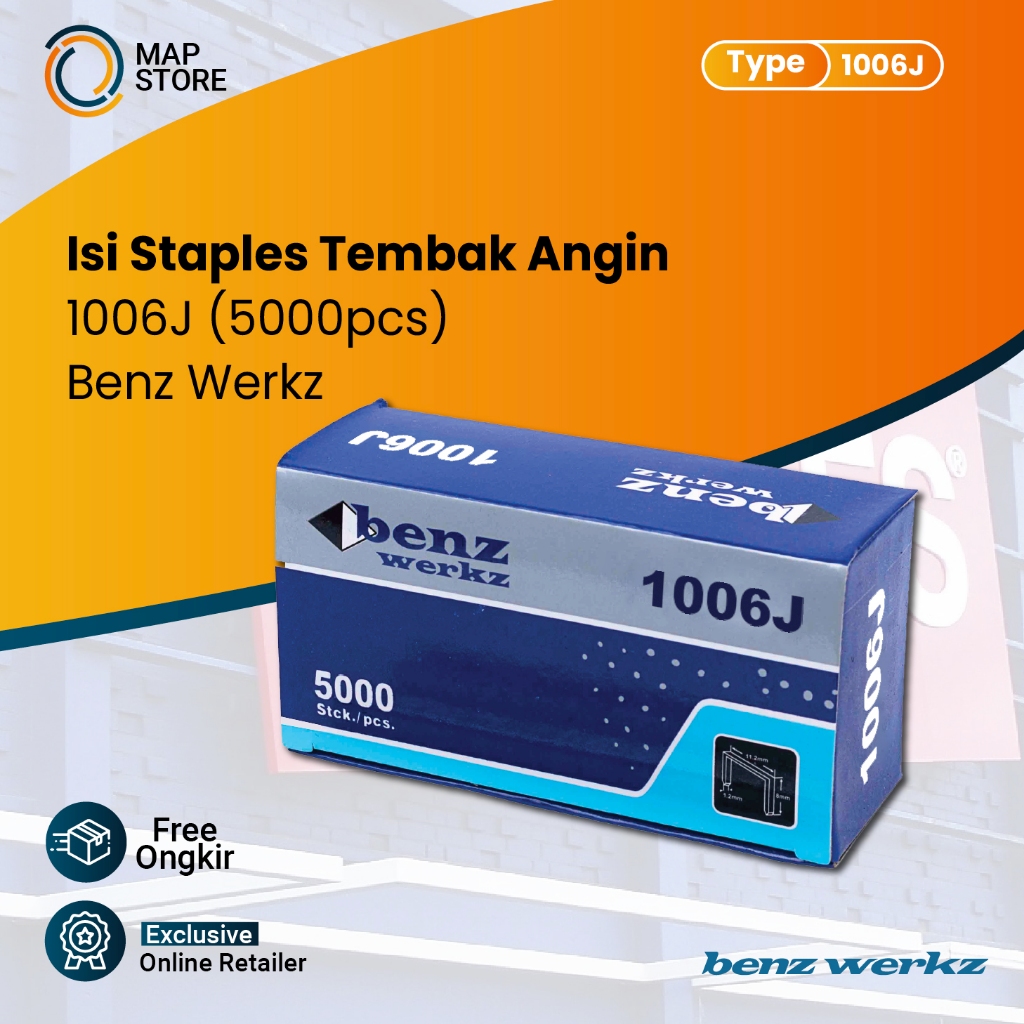 Jual Isi Staples Tembak Angin 1006J [5000pcs] - Untuk Staples Jok Motor ...
