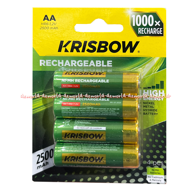 Jual Krisbow Rechargeable 2500mah Baterai AA 4Pcs Batrai Bisa Di Charge ...