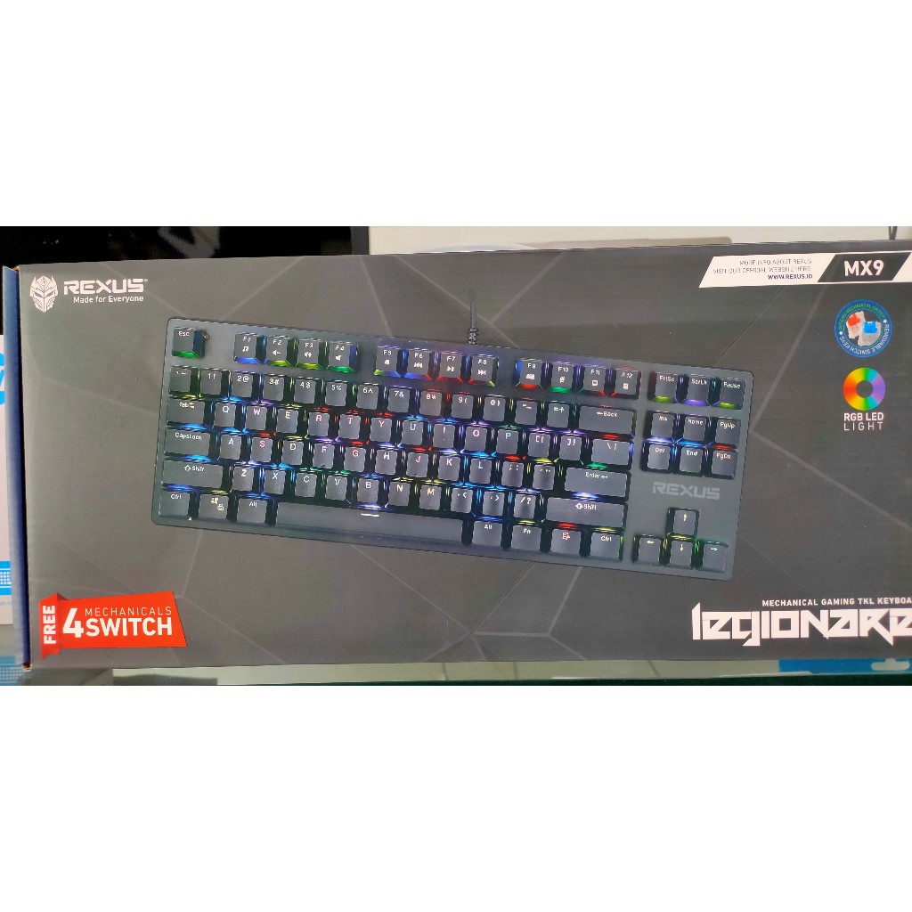 Jual Rexus Mechanical Keyboard Gaming TKL Legionare MX9 RGB | Shopee ...