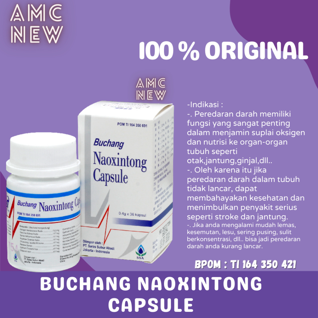 Jual [ BOTOL ] 36s buchang naoxintong nao xin tong obat stroke | Shopee ...