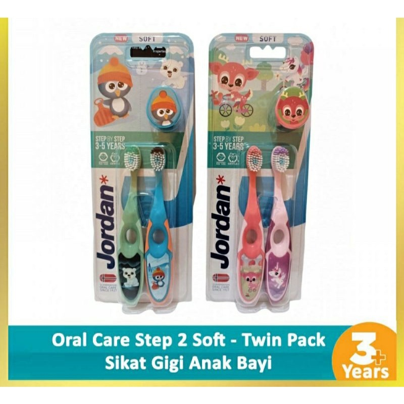 Jual Jordan Kids TWIN PACK Step 1,2,3 Twin Toothbrush isi 2pcs - Sikat ...